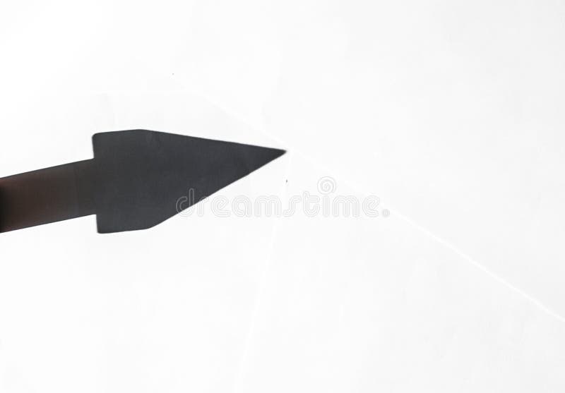 Arrow and Shadow Pointing the Center Stock Photo - Image of cursor ...