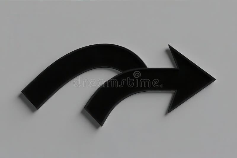 Curved Black Triangle Tip with Directional Arrowhead Stock Illustration ...