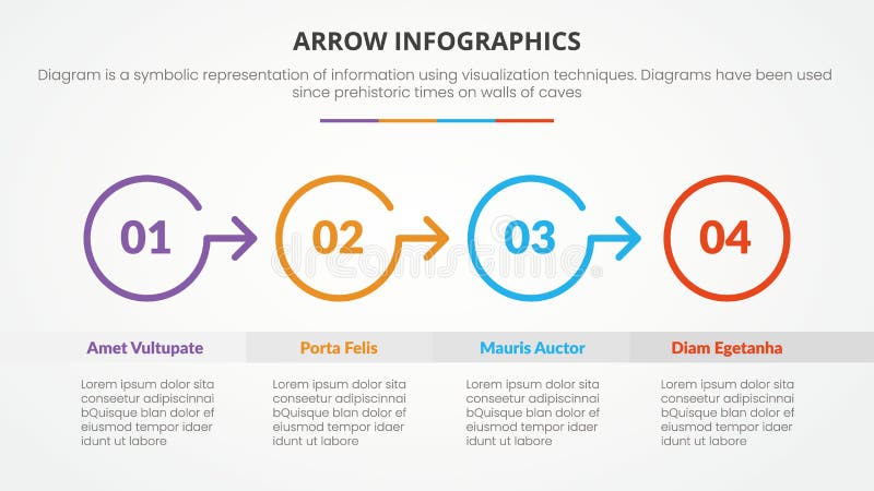 Arrow Shape Infographic Concept with Circle Direction for Slide ...