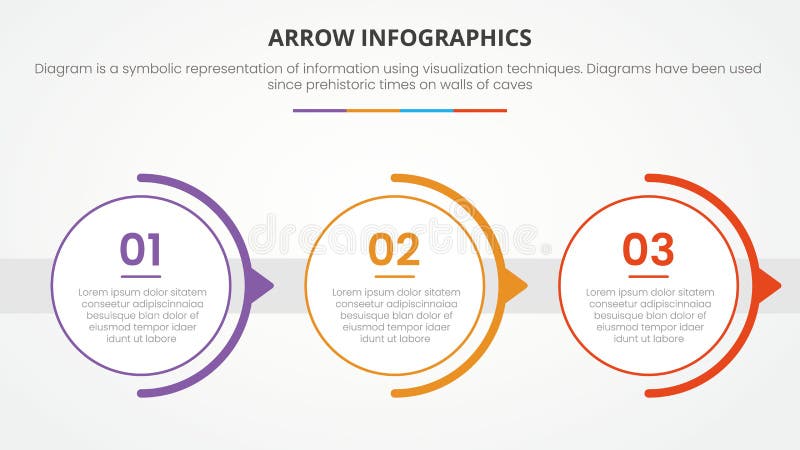 Arrow Shape Infographic Concept with Circle Right Small Direction for ...