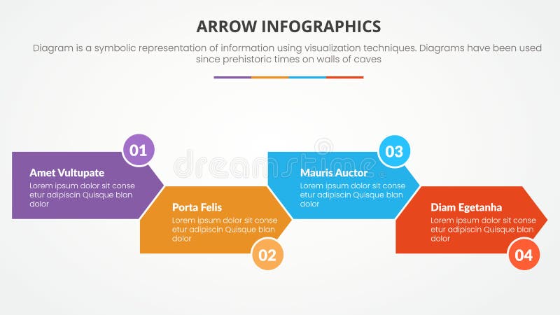 Arrow Shape Infographic Concept with Right Direction for Slide ...