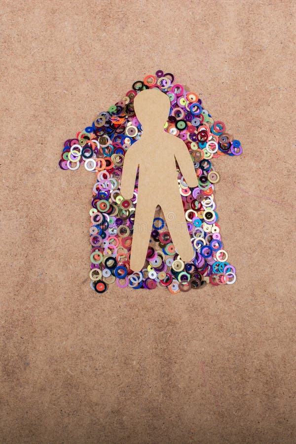 Arrow Shape and Man Shape Cut Out of Paper Stock Image - Image of ...