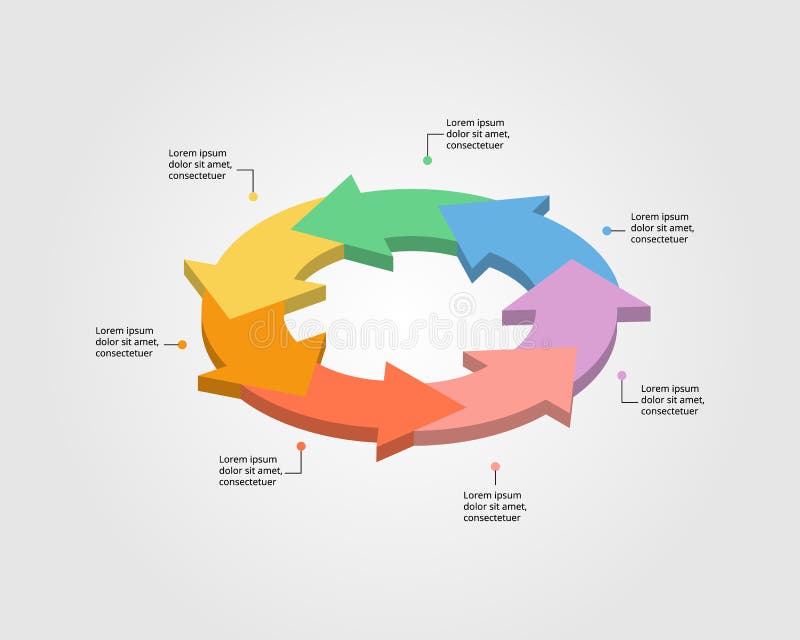 Arrow Shape Template for Infographic for Presentation for 7 Element ...