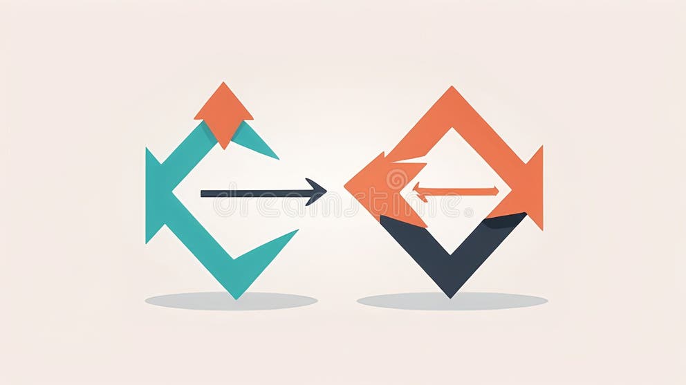 Arrow Shape Transformation Process Stock Illustration - Illustration of ...