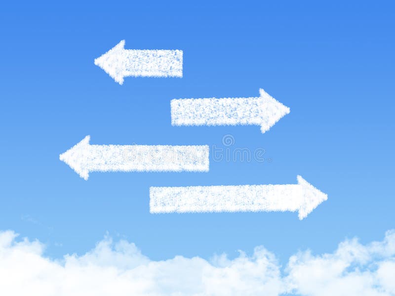 Arrow shaped cloud stock illustration. Illustration of point - 142746605