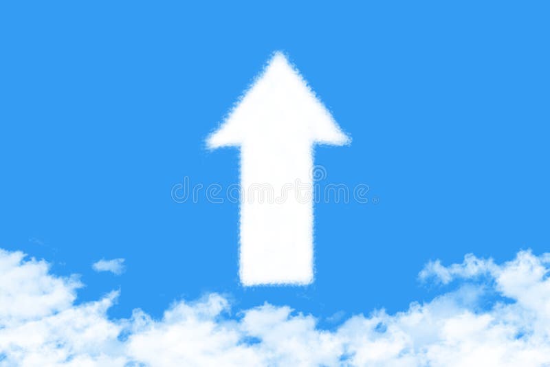 Arrow Shaped Cloud on Blue Sky Stock Photo - Image of background ...