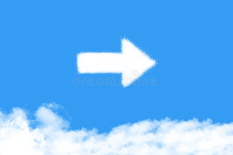 Arrow Shaped Cloud on Blue Sky Stock Illustration - Illustration of ...