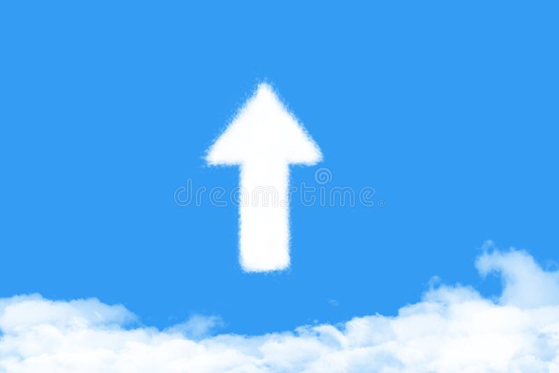 Arrow Shaped Cloud on Blue Sky Stock Illustration - Illustration of ...