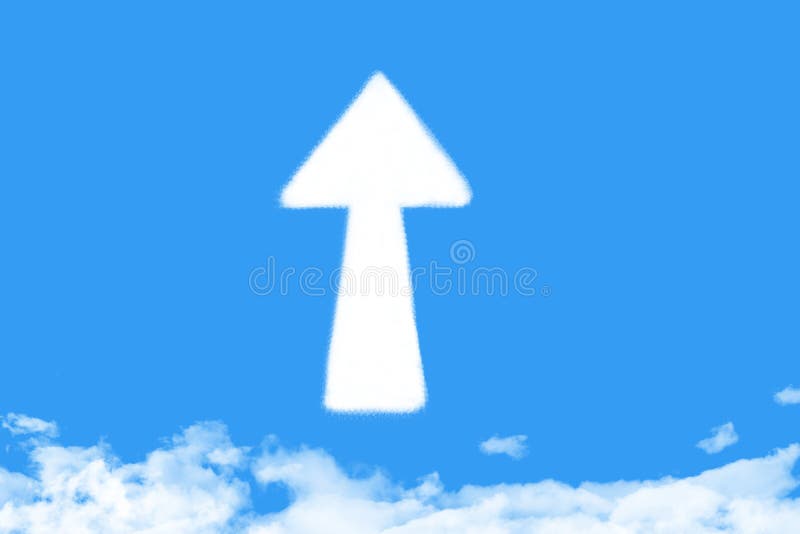 Arrow Shaped Cloud on Blue Sky Stock Illustration - Illustration of ...