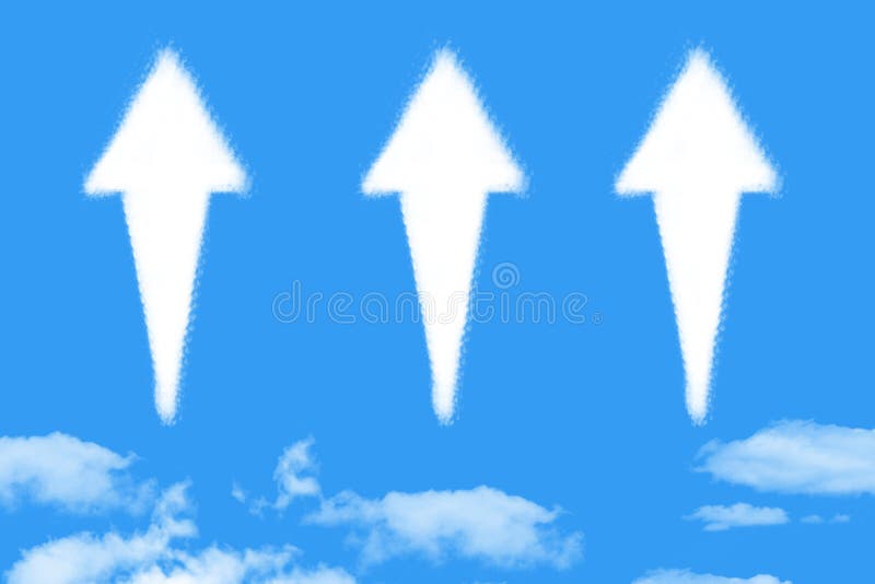 Arrow Shaped Cloud on Blue Sky Stock Illustration - Illustration of ...