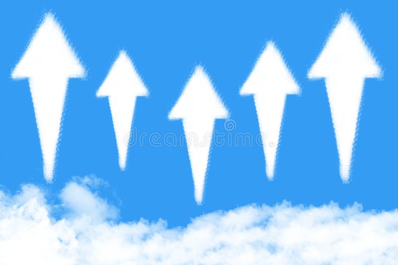 Arrow Shaped Cloud on Blue Sky Stock Illustration - Illustration of ...