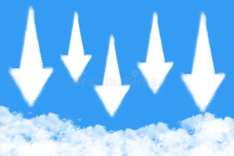 Arrow Shaped Cloud on Blue Sky Stock Illustration - Illustration of ...