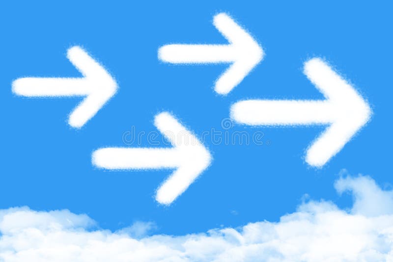 Arrow Shaped Cloud on Blue Sky Stock Illustration - Illustration of ...