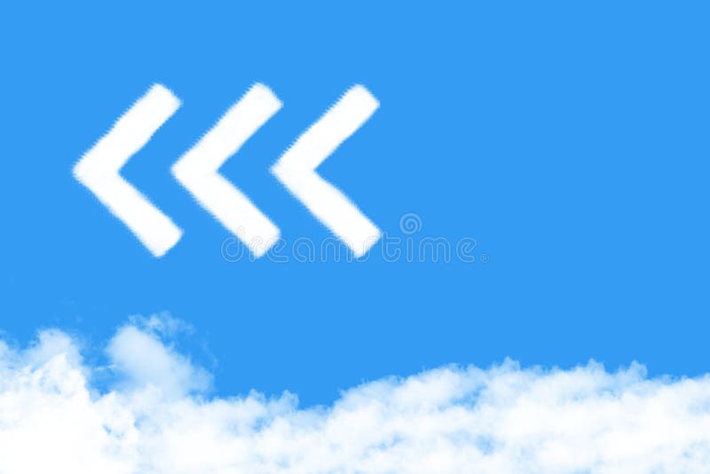 Arrow Shaped Cloud on Blue Sky,3D Illustration Stock Illustration ...