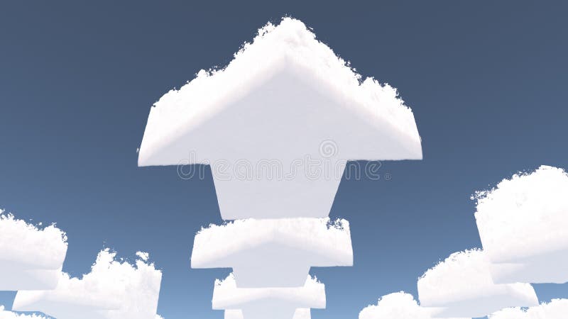 Arrow shaped clouds stock illustration. Illustration of cursor - 63040126