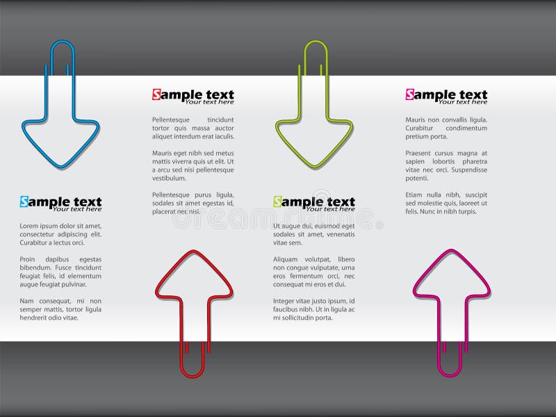 Arrow Shaped Paper Clips on White Paper Stock Vector - Illustration of ...