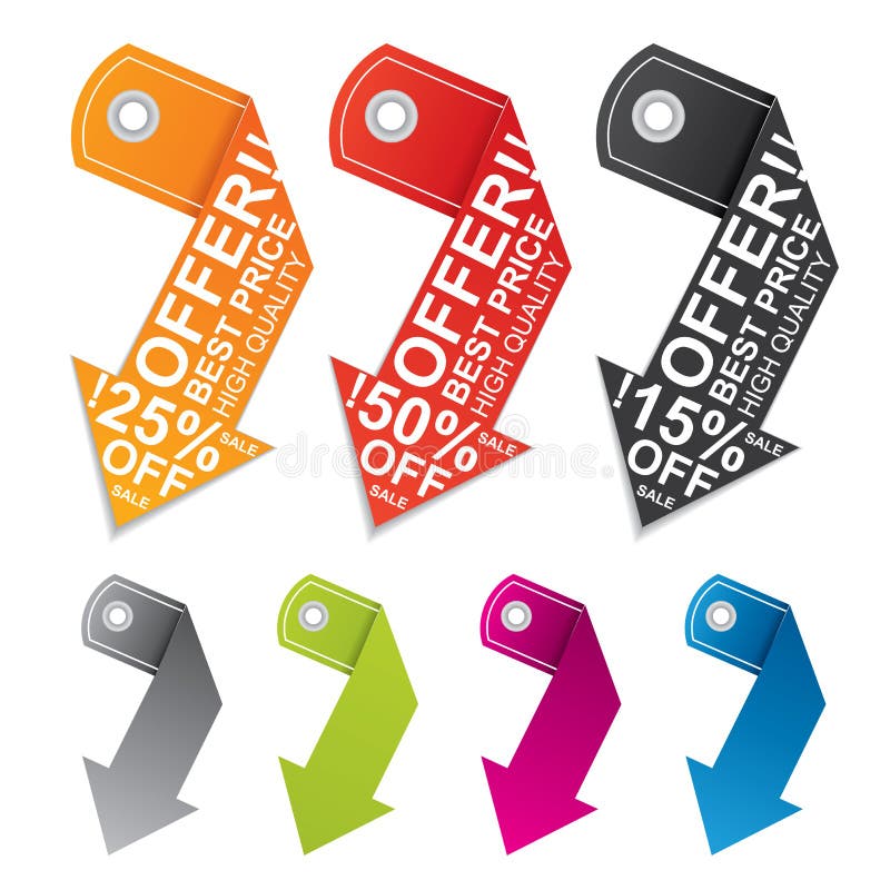 Origami Arrow Shaped Vector Tags Stock Vector - Illustration of digital ...