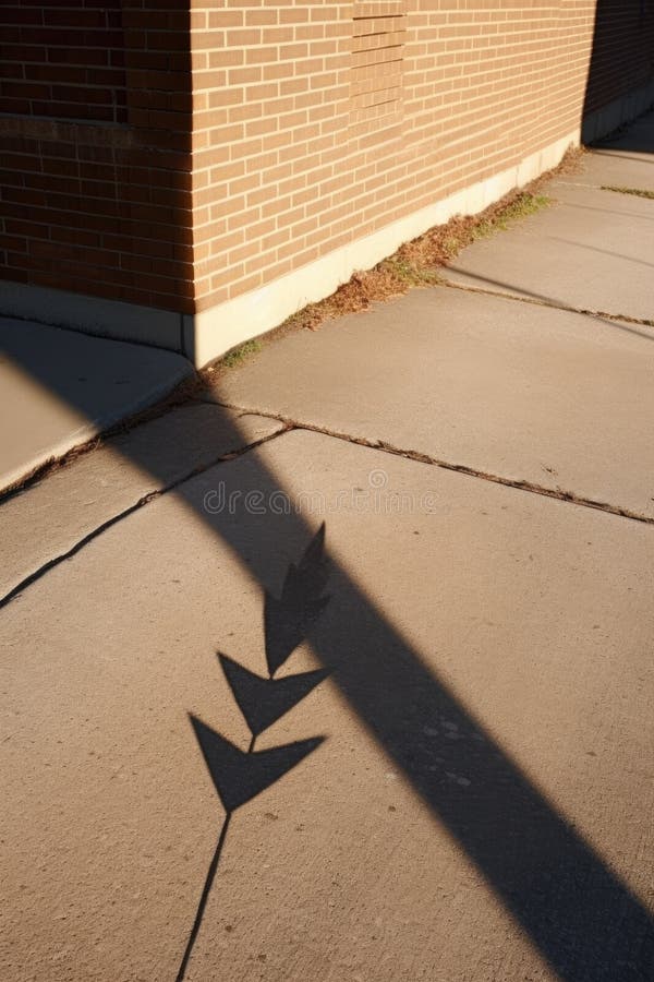 Arrow-shaped Shadow Cast by Sunlight on Pavement Stock Illustration ...