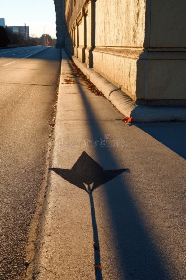 Arrow-shaped Shadow Cast by Sunlight on Pavement Stock Illustration ...