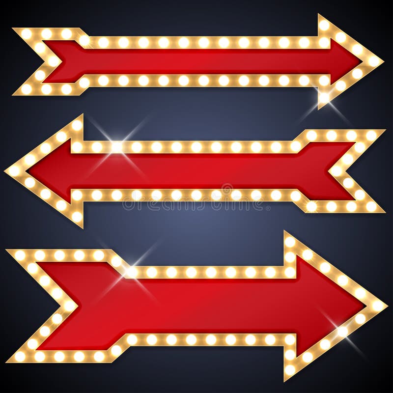 Arrow Shaped Signs in Retro Style Stock Vector - Illustration of ...