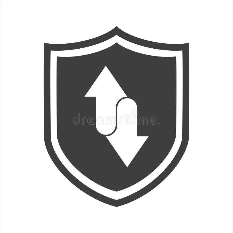 Arrow Shield Icon on White Background. Vector Stock Vector ...
