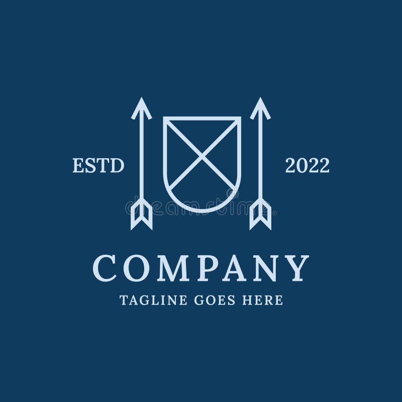 Arrow Shield Vintage Vector Logo Design Stock Vector - Illustration of ...