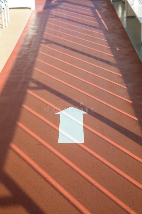 Arrow on Ships Running Track Stock Image - Image of fitness, path: 41054503