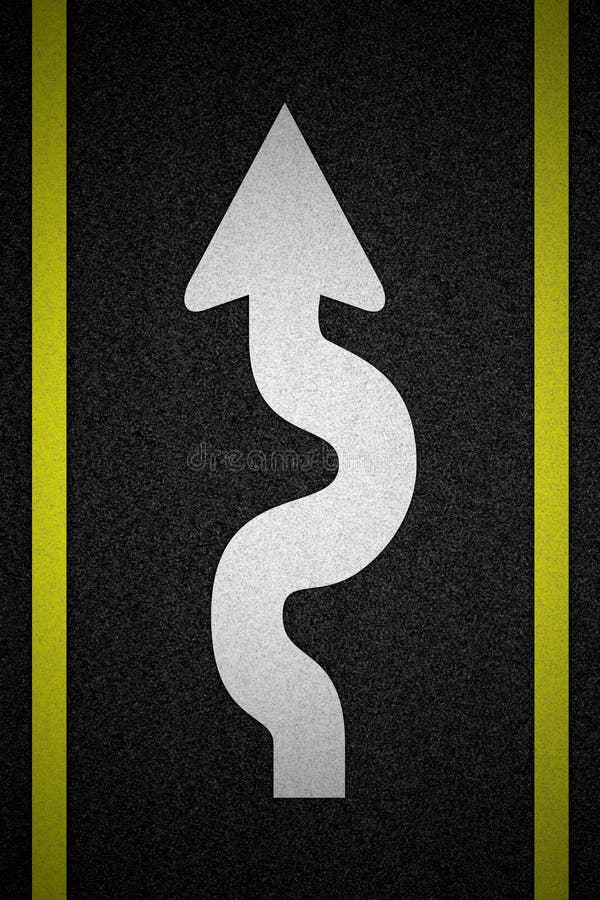 Arrow sign as road stock illustration. Illustration of junction - 40755190