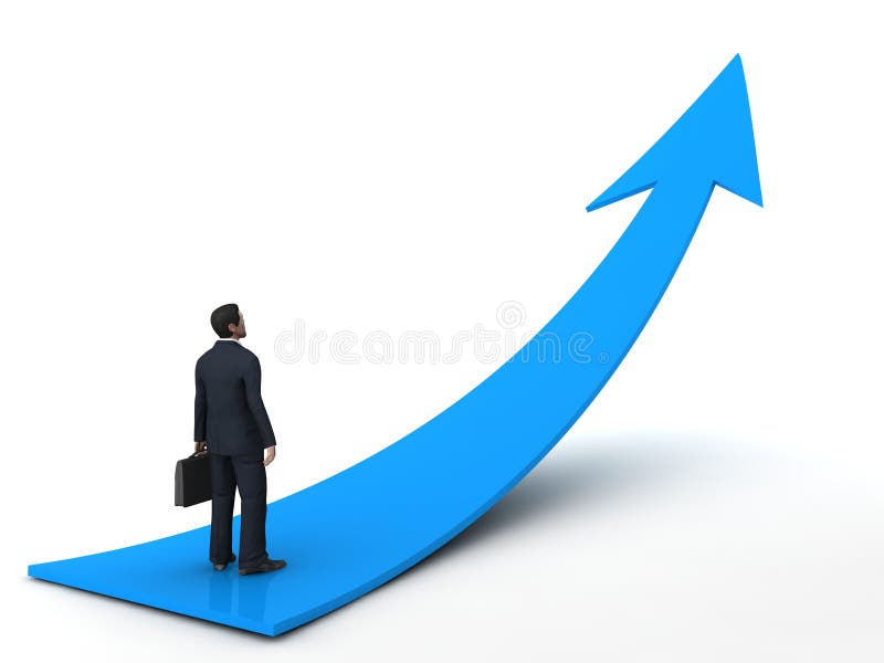 Arrow Sign and Business Man Stock Illustration - Illustration of ...