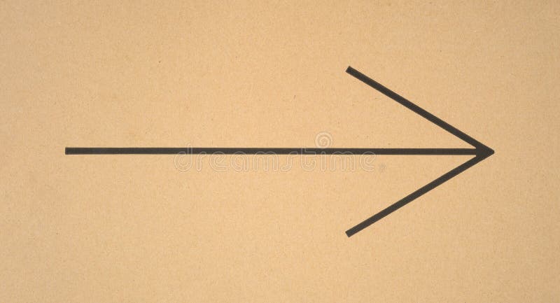 Arrow sign on cardboard stock image. Image of beige, printed - 71876435