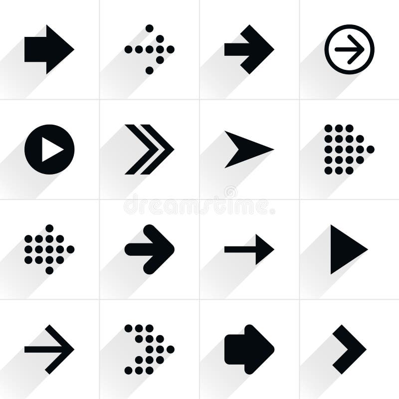 Arrow Sign Flat Icon with Long Shadow Stock Vector - Illustration of ...