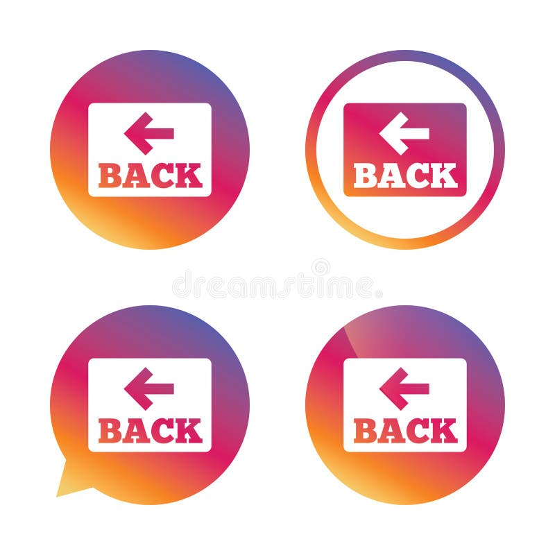 Arrow Sign Icon. Back Button. Navigation Symbol. Stock Vector ...