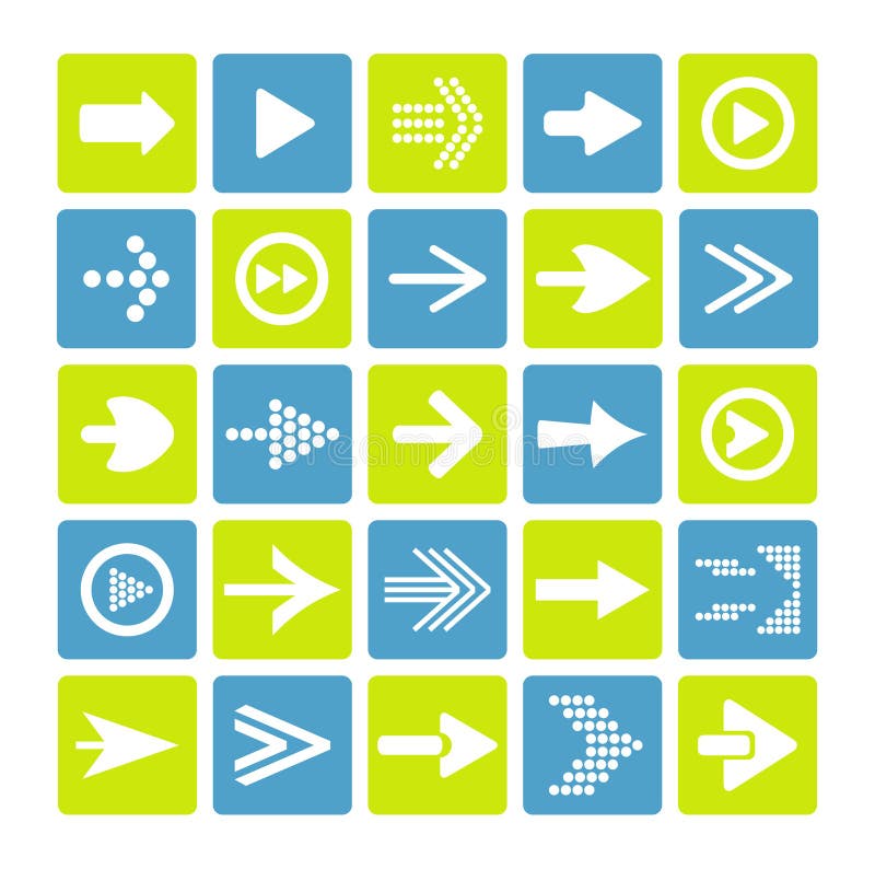 Arrow sign icon set stock vector. Illustration of diode - 29465944