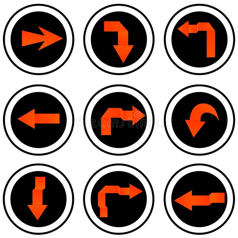 Arrow sign icon set. stock illustration. Illustration of digital - 35616488