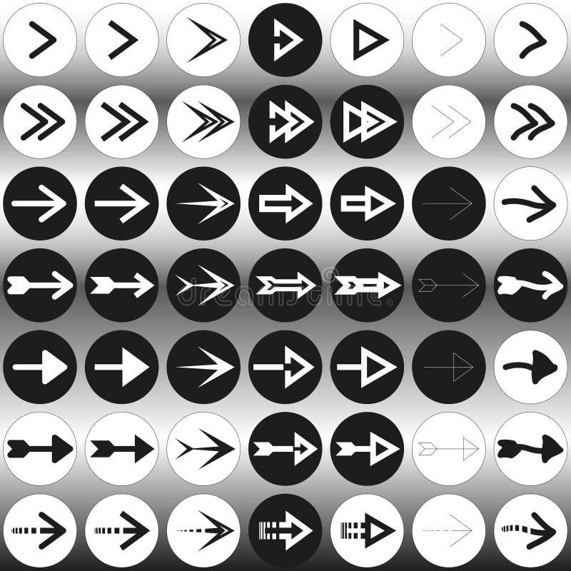 Arrow Sign Icon Set 49 Model Vector Stock Vector - Illustration of ...