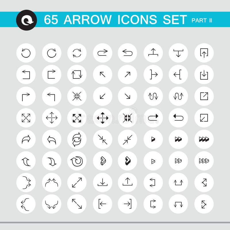 65 Arrow Sign Icon Set. Part 2 Stock Illustration - Illustration of ...