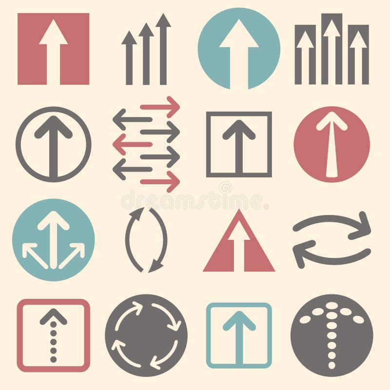 Arrow sign icon set stock vector. Illustration of graphic - 49778174