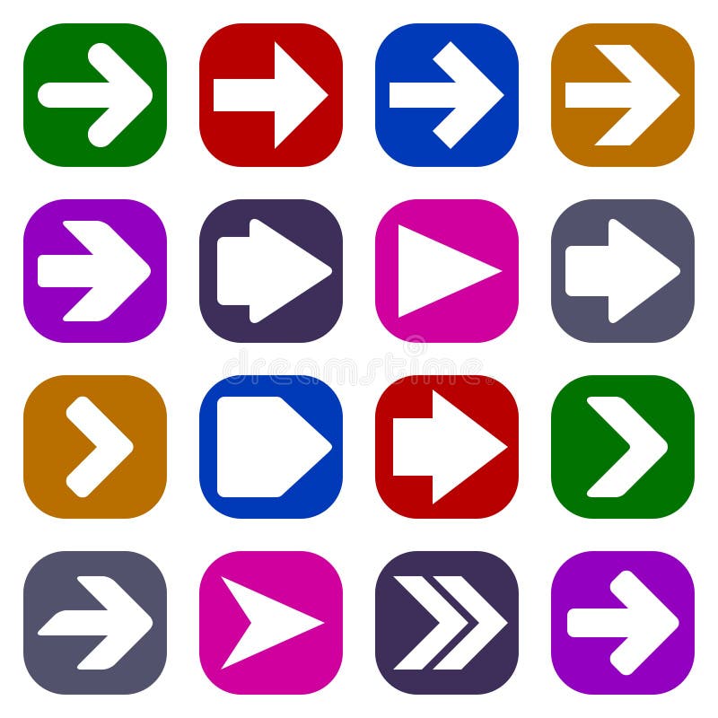 Color Arrow button icon stock illustration. Illustration of banner ...