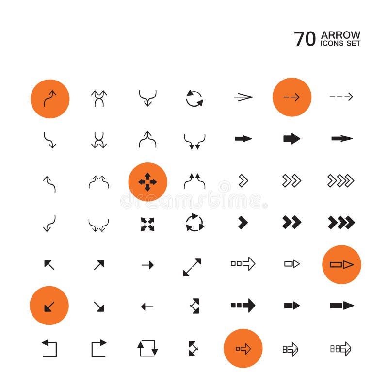 Arrow Sign Icons Buttons Set Stock Illustration - Illustration of ...