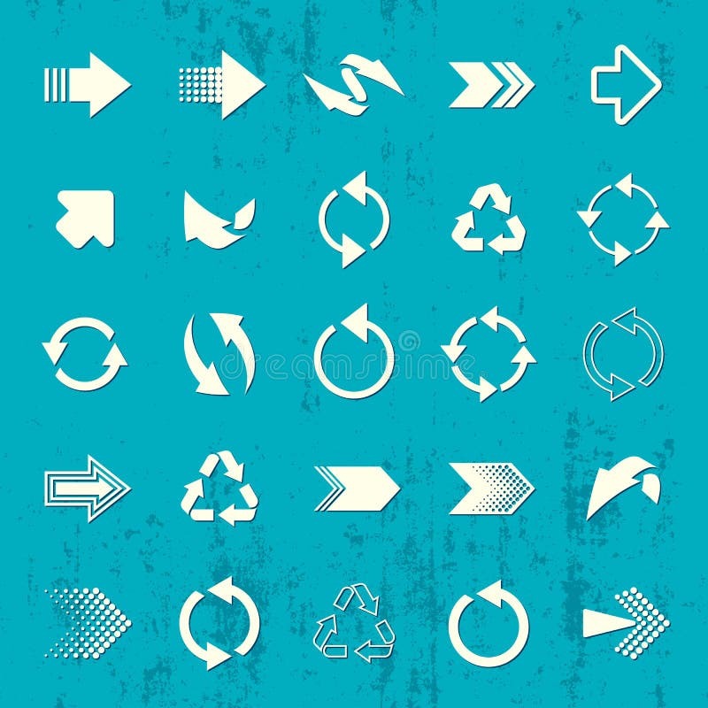 Arrow Sign Icons Retro Collection Stock Vector - Illustration of ...
