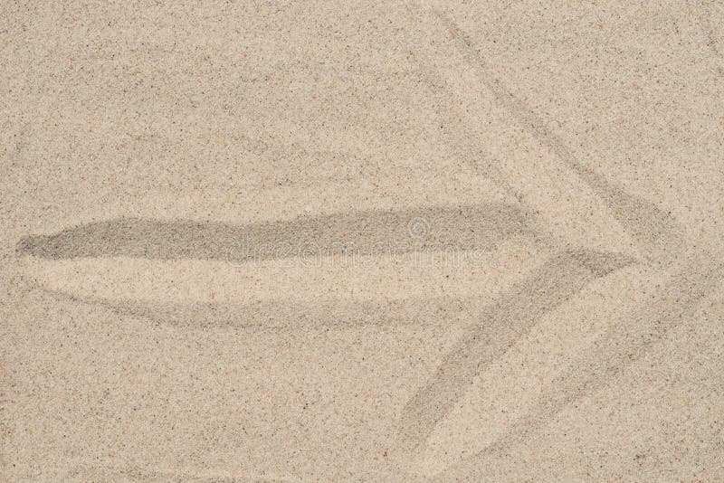 Arrow Sign on Natural Sand Texture Background Stock Image - Image of ...