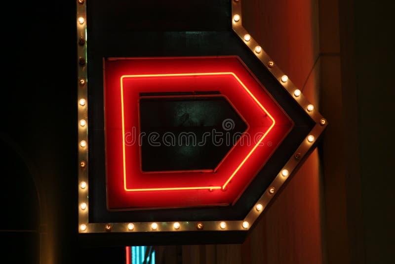 Neon Service Arrow Sign stock photo. Image of neon, argon - 29780392