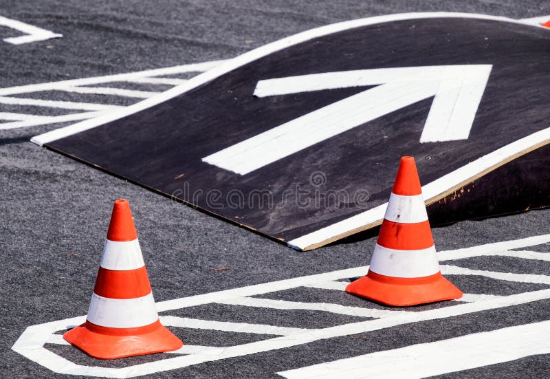 Arrow sign stock photo. Image of asphalt, contemporary - 58417356