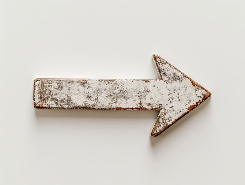 Arrow Sign Painted on White Wall Stock Photo - Image of wooden, peel ...
