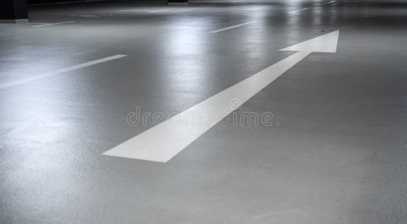 Arrow Sign in a Parking Garage Stock Photo - Image of symbol, traffic ...
