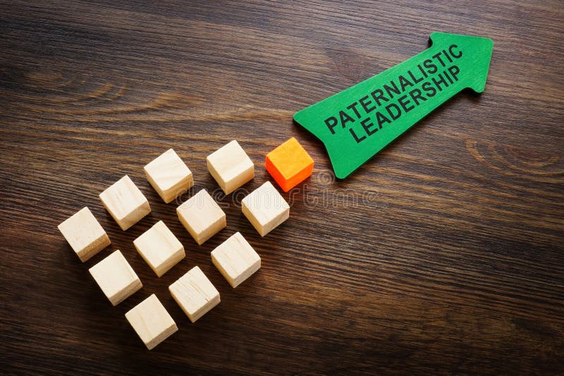 Arrow with Sign Paternalistic Leadership and Cubes. Stock Photo - Image ...