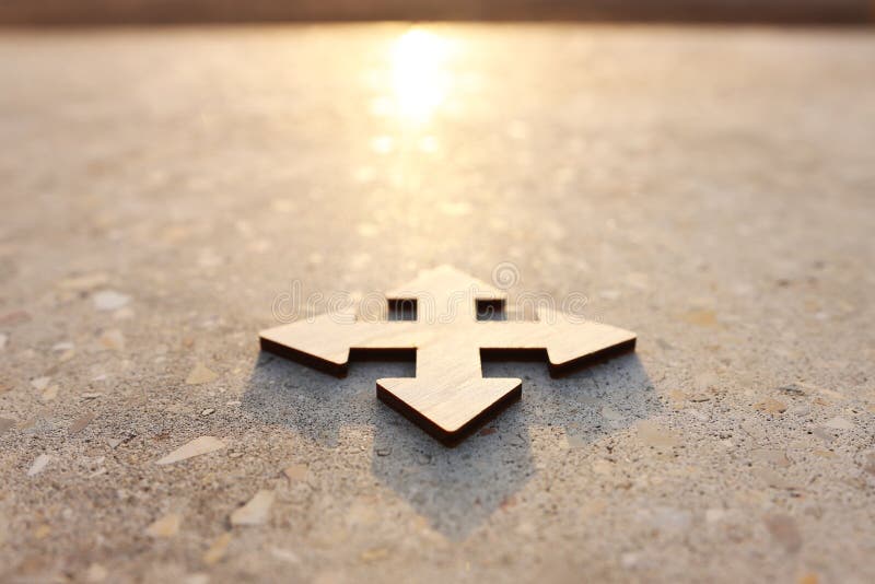 Arrow Sign Pointing Ahead. Concept of Challenge and Looking Forward ...