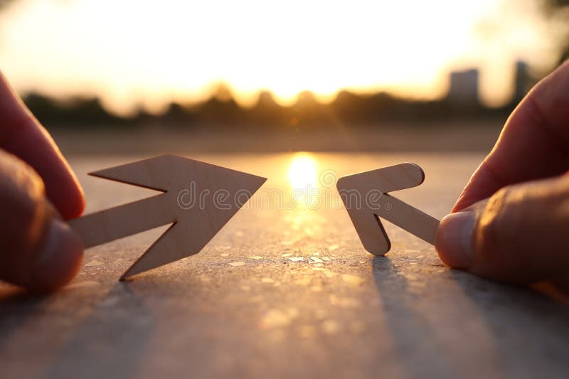 Arrow Sign Pointing Ahead. Concept of Challenge and Looking Forward ...