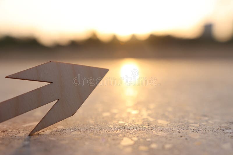 Arrow Sign Pointing Ahead. Concept of Challenge and Looking Forward ...