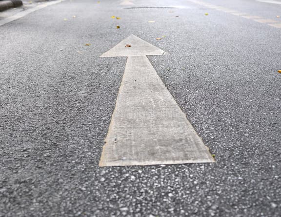 Arrow Sign Pointing Forward Stock Photo - Image of horizon, concept ...